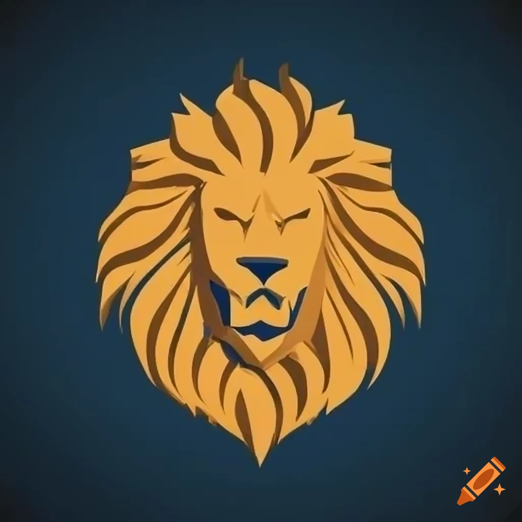 Roaring lion logo in isometric perspective for a tech brand on Craiyon