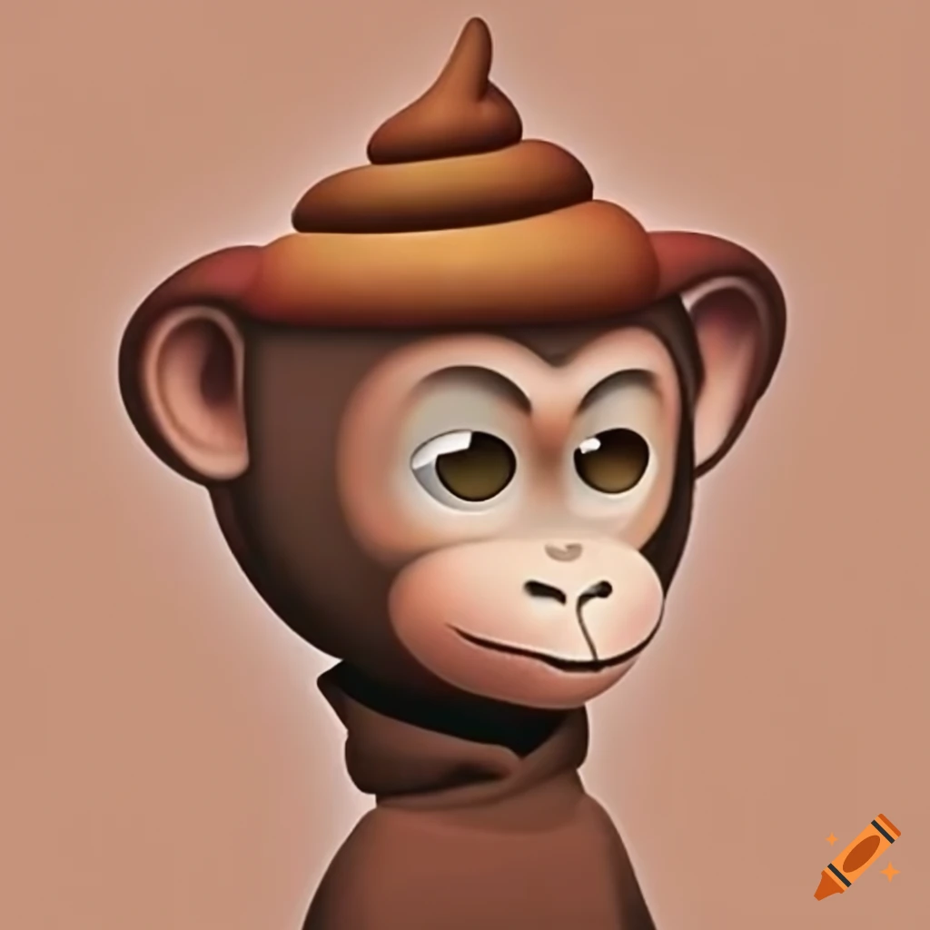 Monkey with poop emoji hat - avatar profile picture on Craiyon