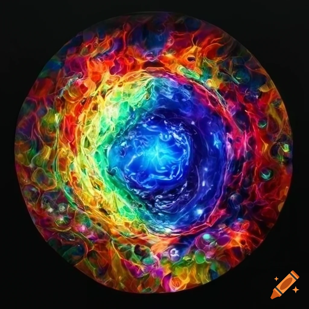 Colorful cosmic supernova in detailed high definition backlit stained ...