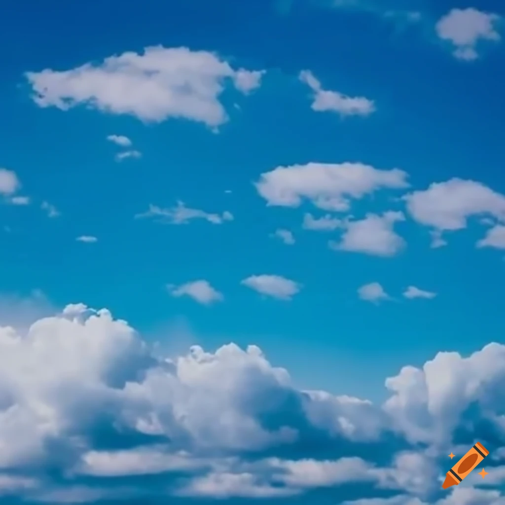 Sunny blue daytime sky with clouds on Craiyon