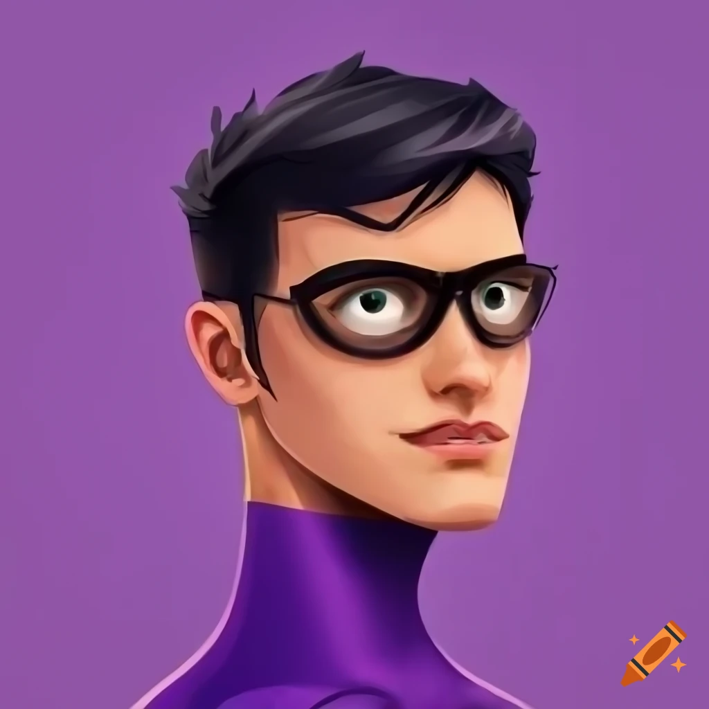 Cartoon character in amethyst hero spandex bodysuit sitting on the ...