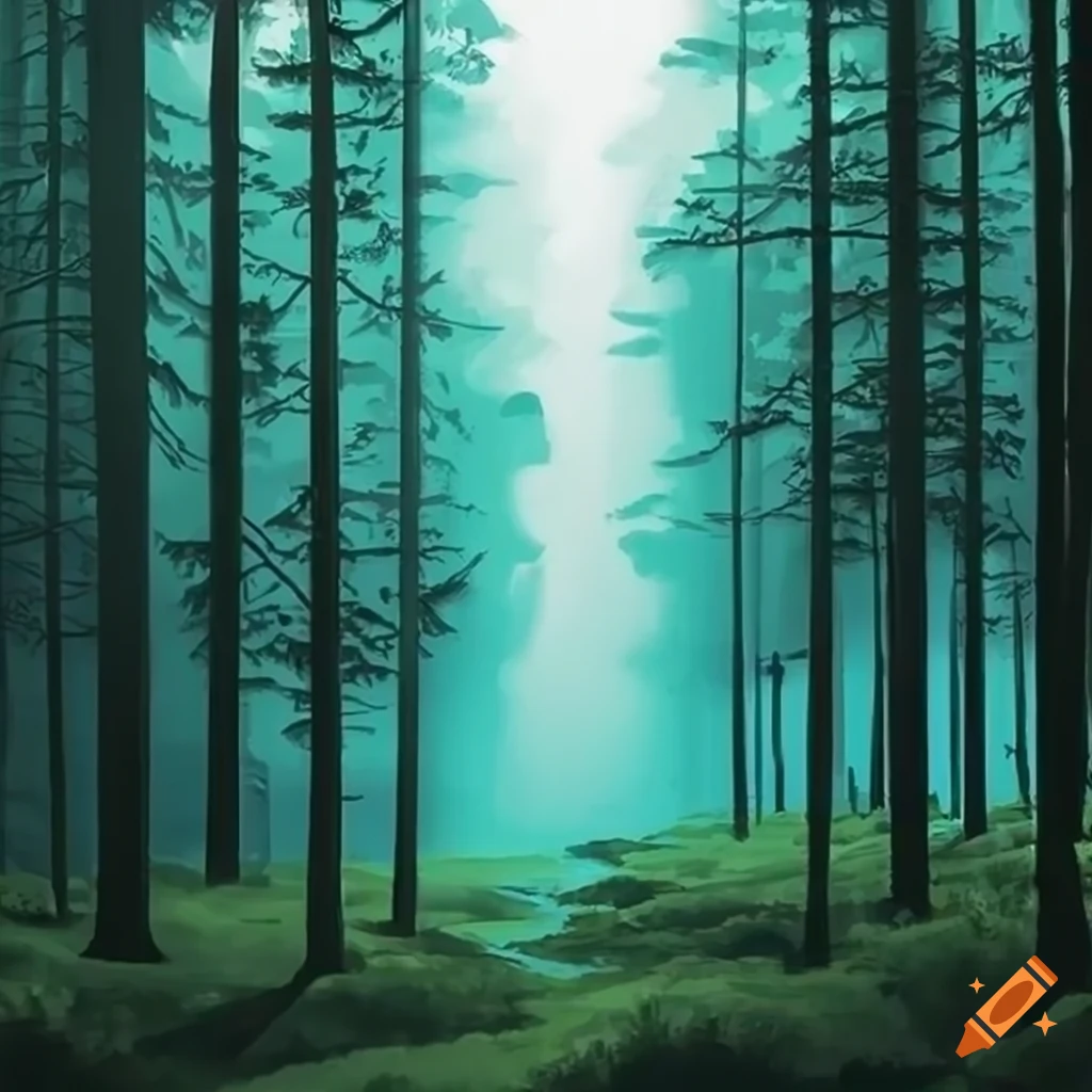 Pine forest poster on Craiyon