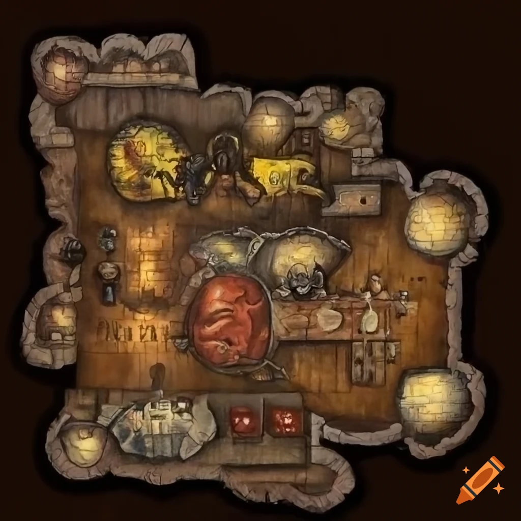 Dungeons and dragons tavern map on Craiyon
