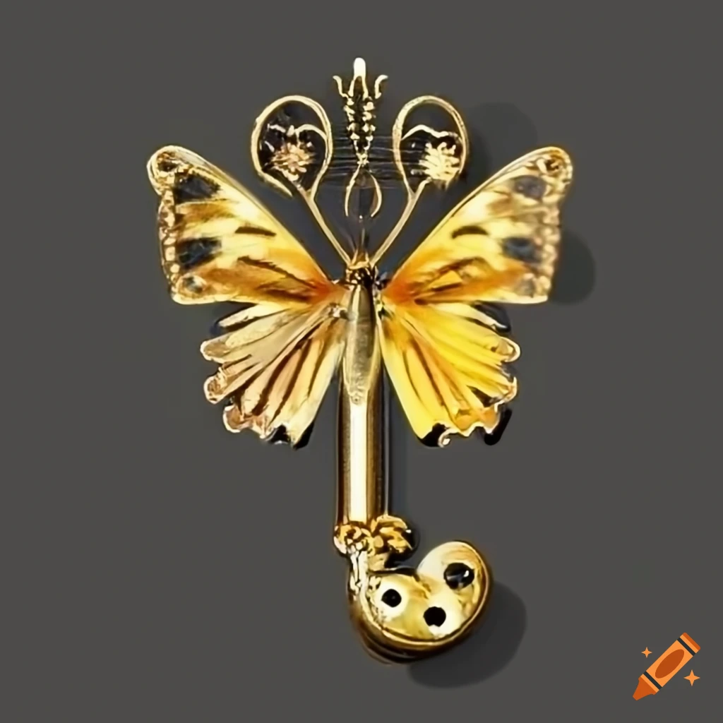 Golden butterfly key on Craiyon