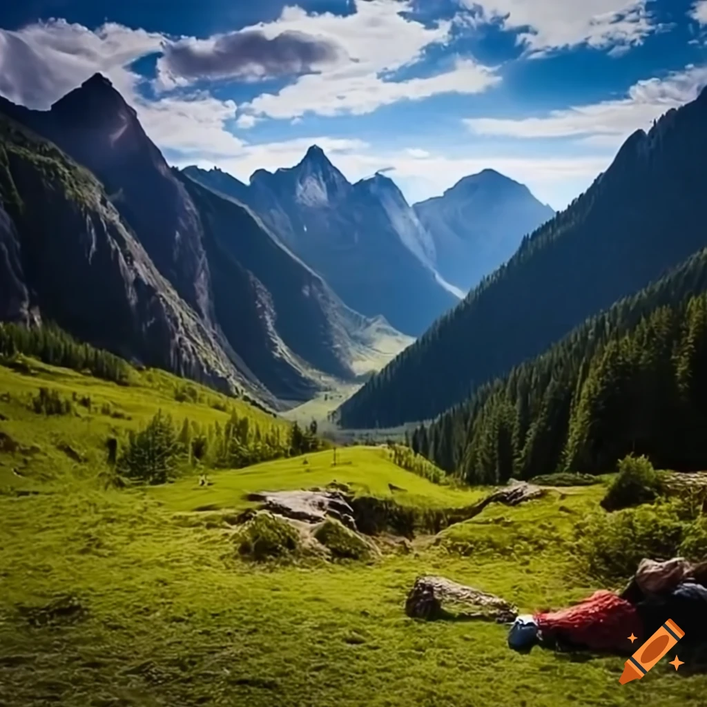 Mountain landscape on Craiyon