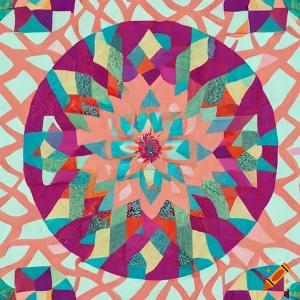 Circular quilt pattern design on Craiyon
