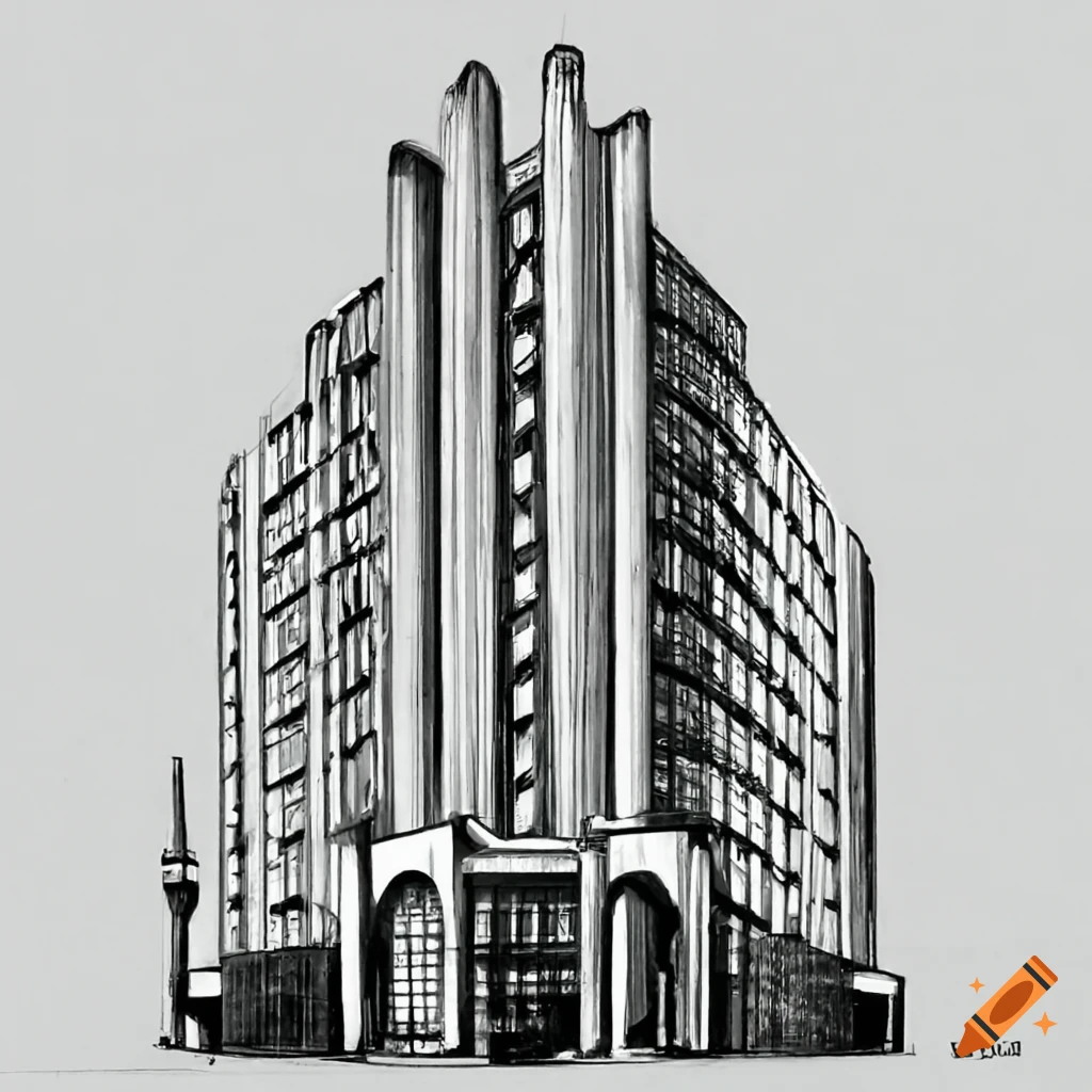 Art deco building architecture on Craiyon