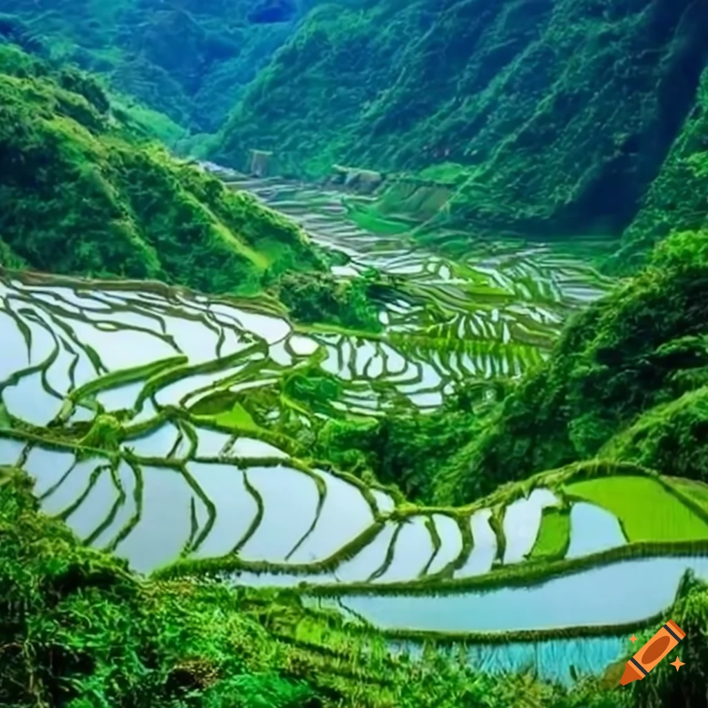 Banaue rice terraces landscape on Craiyon