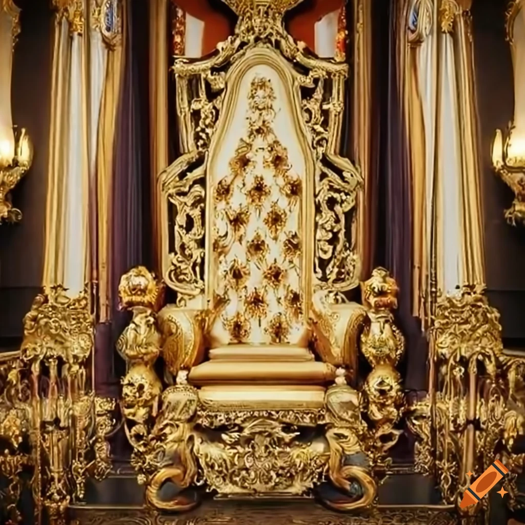 Elegant golden throne room on Craiyon