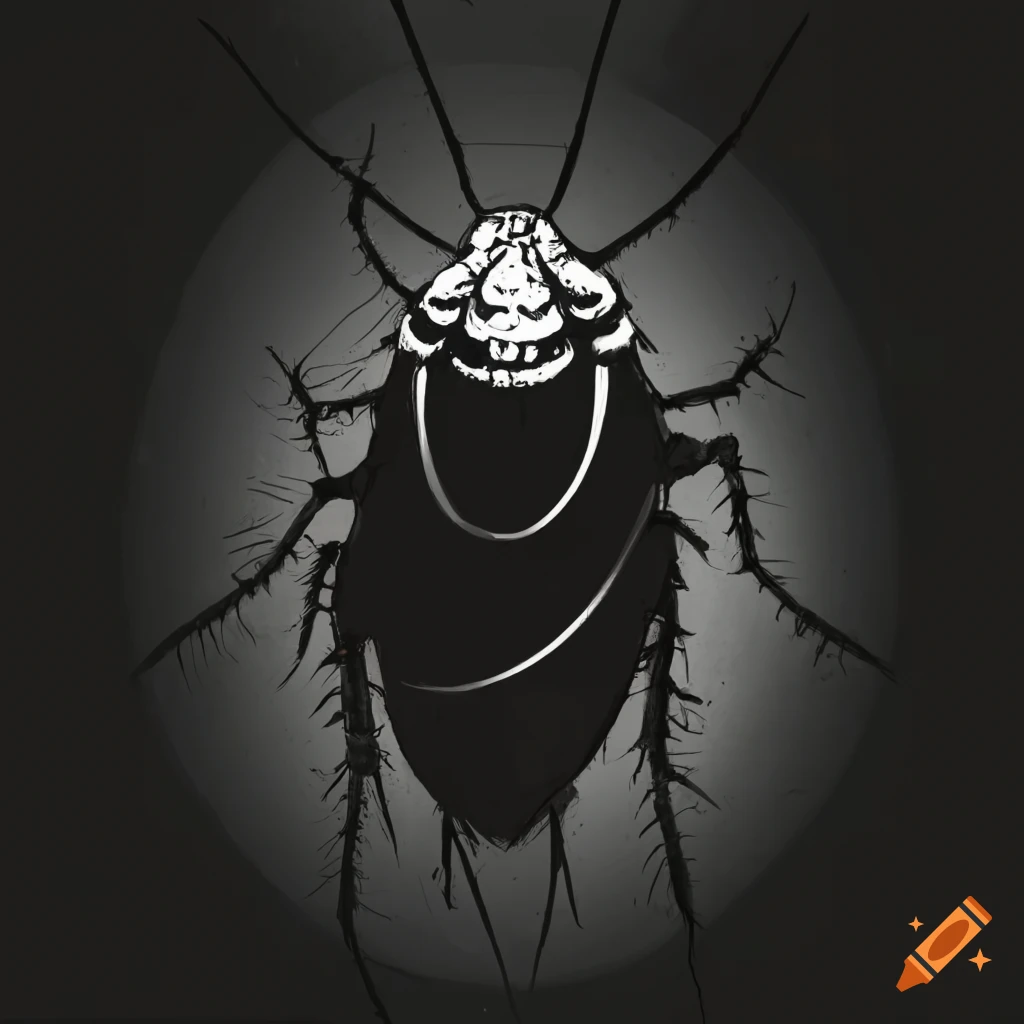 Two cockroaches on a dark background with a horror theme on Craiyon