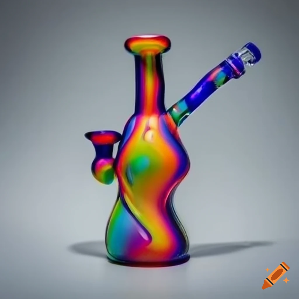 Spiraling glass psychedelic style dab rig on Craiyon