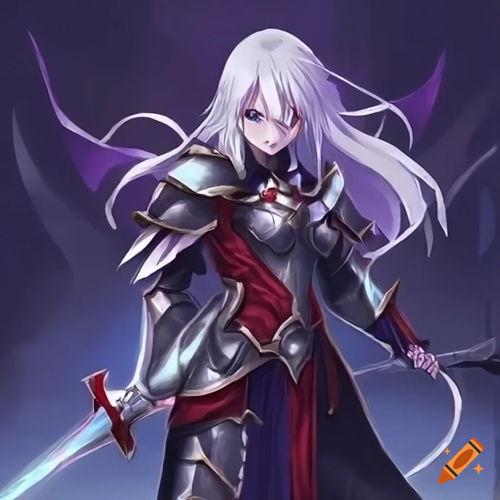 Anime character champion of light vampire paladin on Craiyon