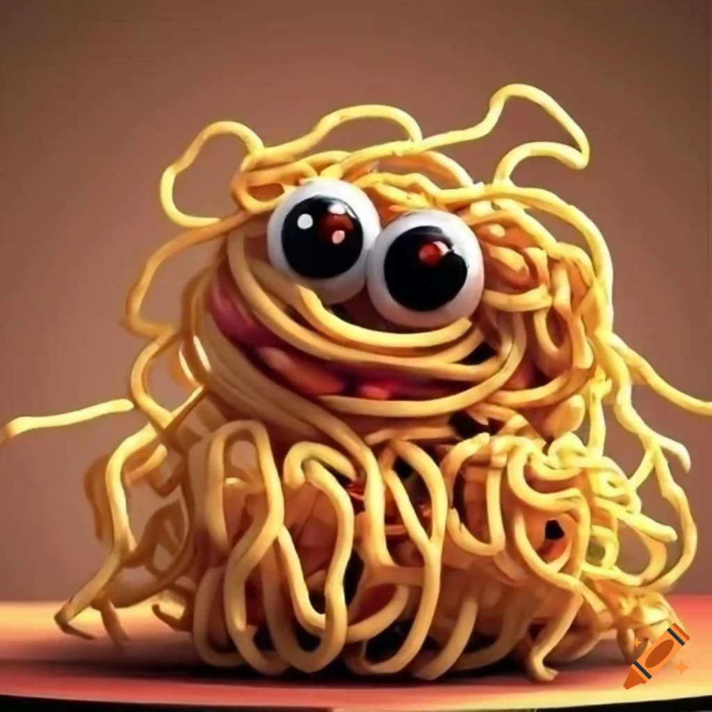 Weird cute spaghetti monster creature on Craiyon