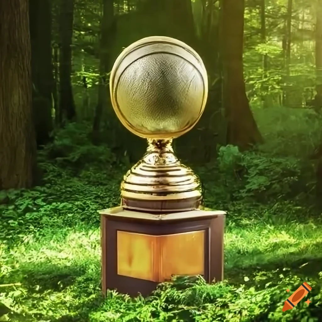 Wilson basketball trophy in a garden surrounded by a magical forest on ...