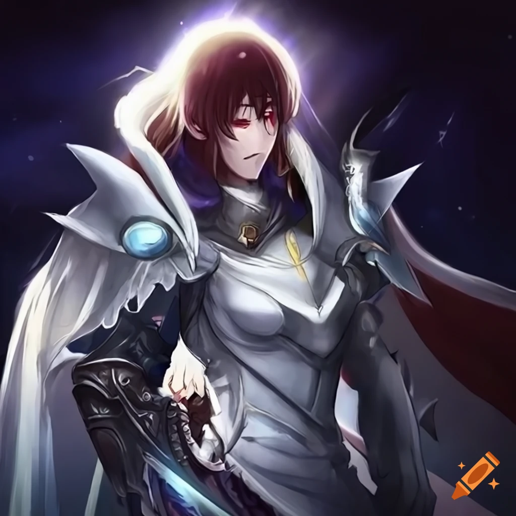 Anime champion of light vampire paladin character on Craiyon