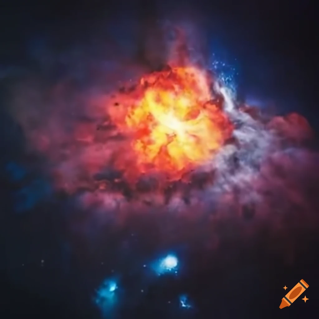 Explosion in outer space on Craiyon