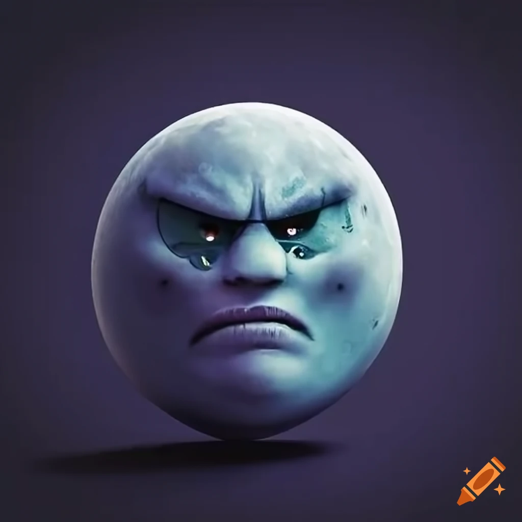 Angry moon illustration on Craiyon