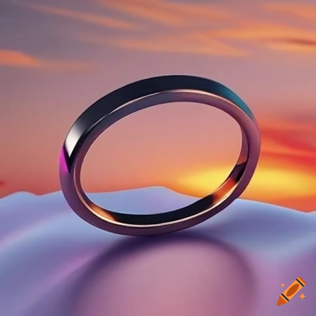 Wedding rings at sunset on Craiyon