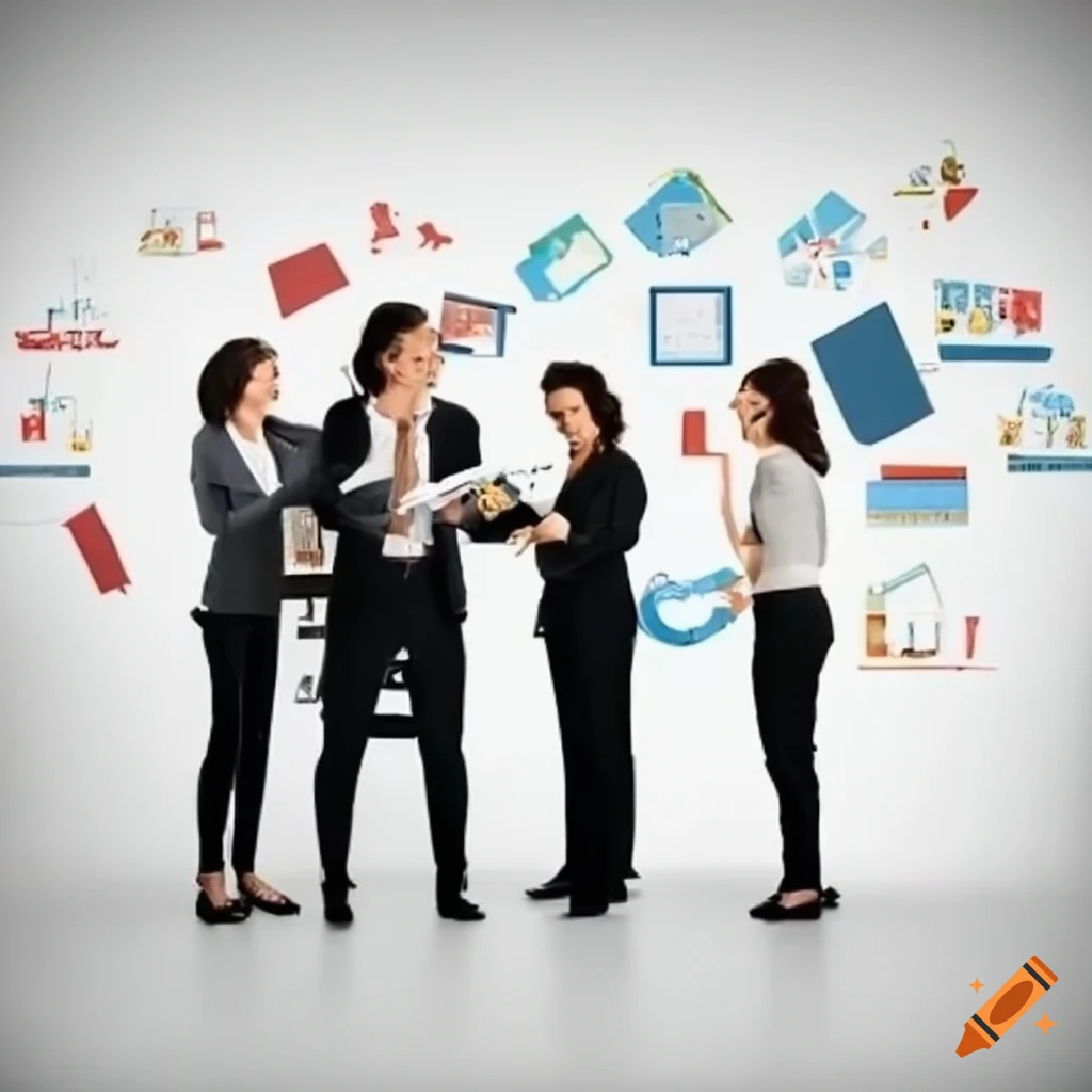 Reorganization with open communication in a business setting on Craiyon