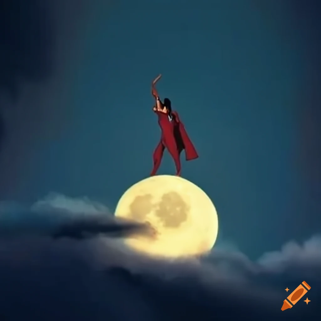 Superman flying around the moon on Craiyon