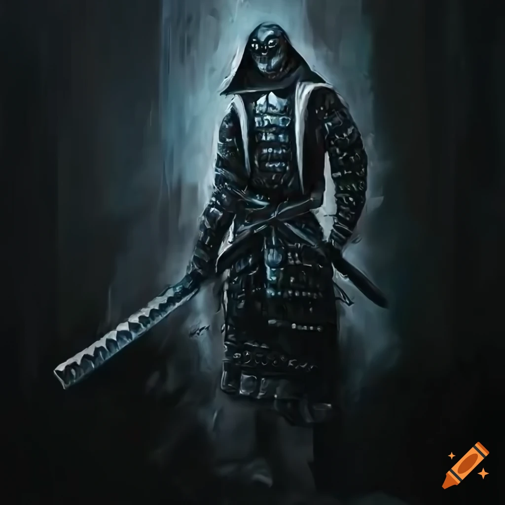 Futuristic samurai sword with cybernetic background on Craiyon