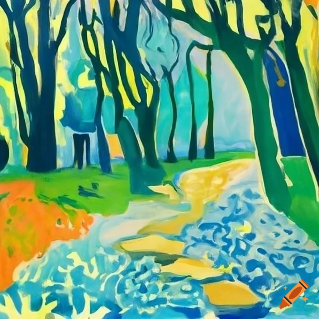 Matisse drawing of spring woods on Craiyon