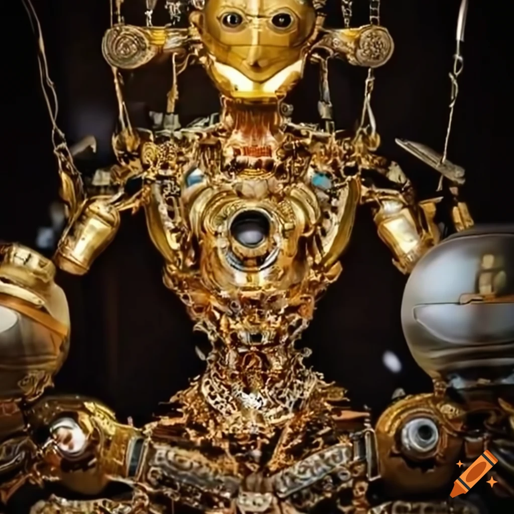 Robotic god judging humanity on Craiyon