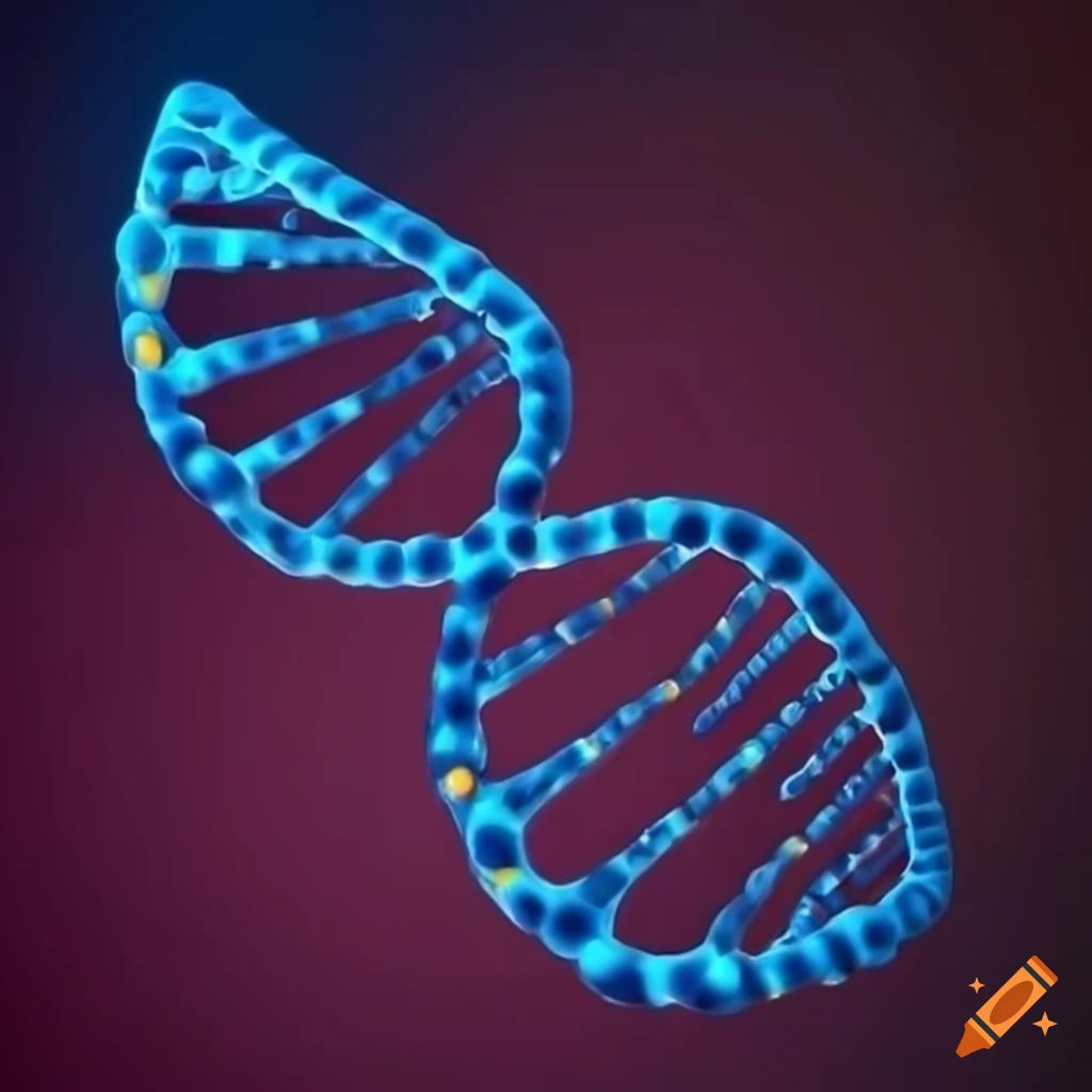 Dna molecule visualization in vibrant neon colors on Craiyon