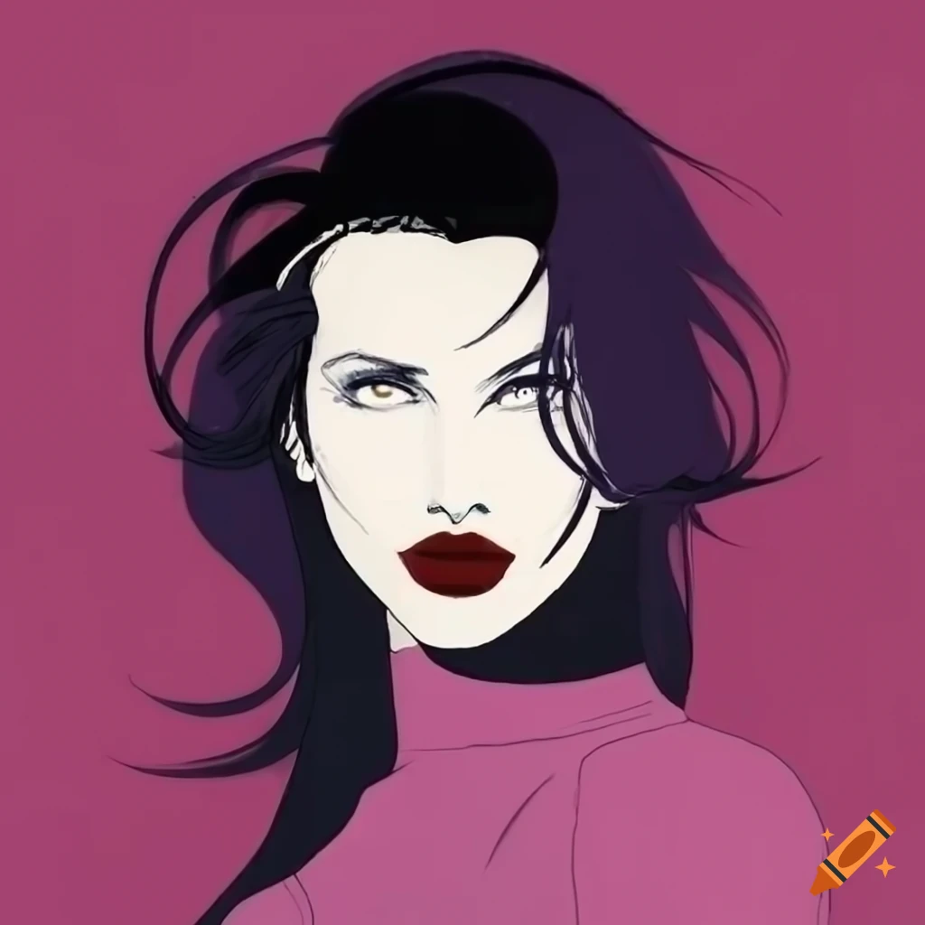 Singer with patrick nagel style artwork on Craiyon