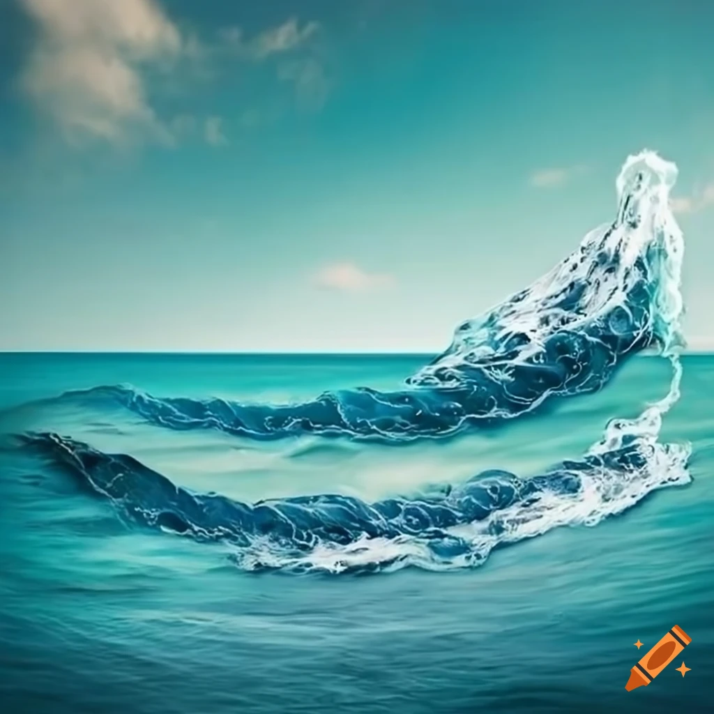 Ocean waves forming a peace sign symbol in unique artwork on Craiyon