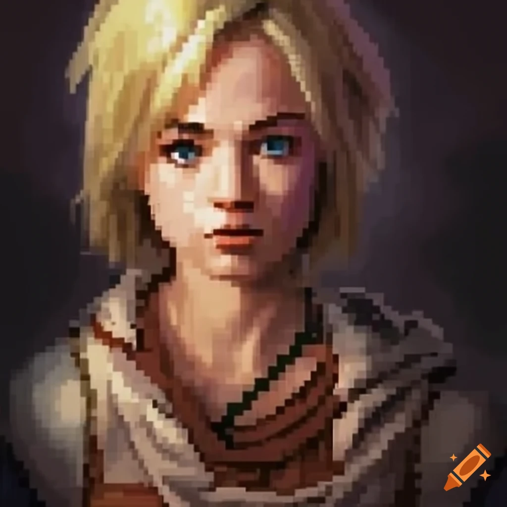 Pixel art portrait of a female rogue with blonde hair in SNES JRPG ...