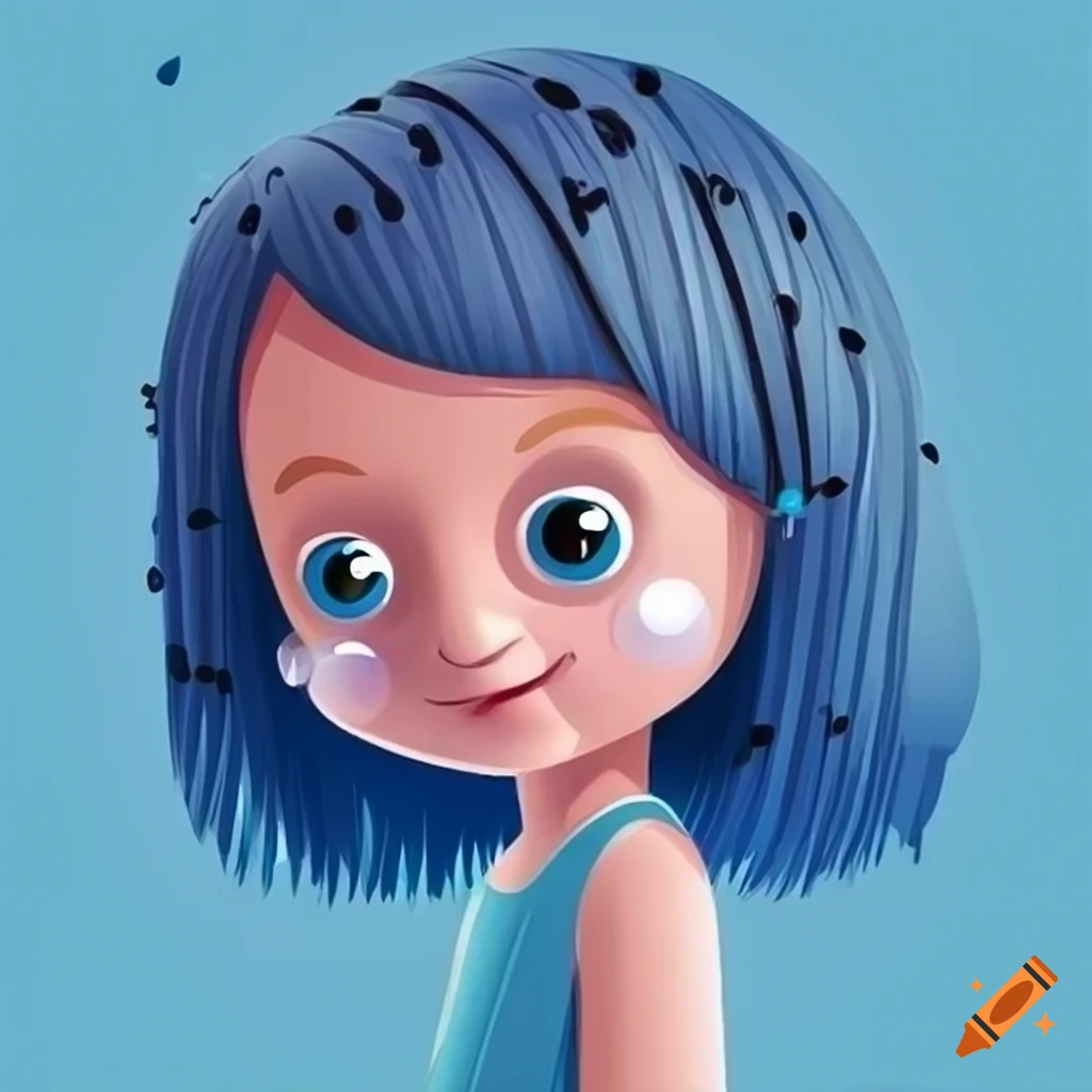 Cute blue abstract character for kids on Craiyon
