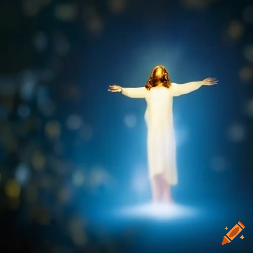 Resurrection of Jesus Christ emanating pure light and hope on Craiyon