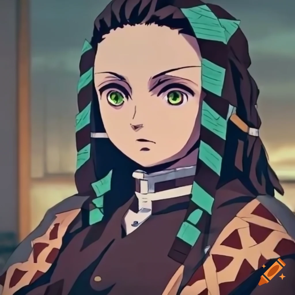 Interpretation of demon slayer's muichiro in a mona lisa style on Craiyon