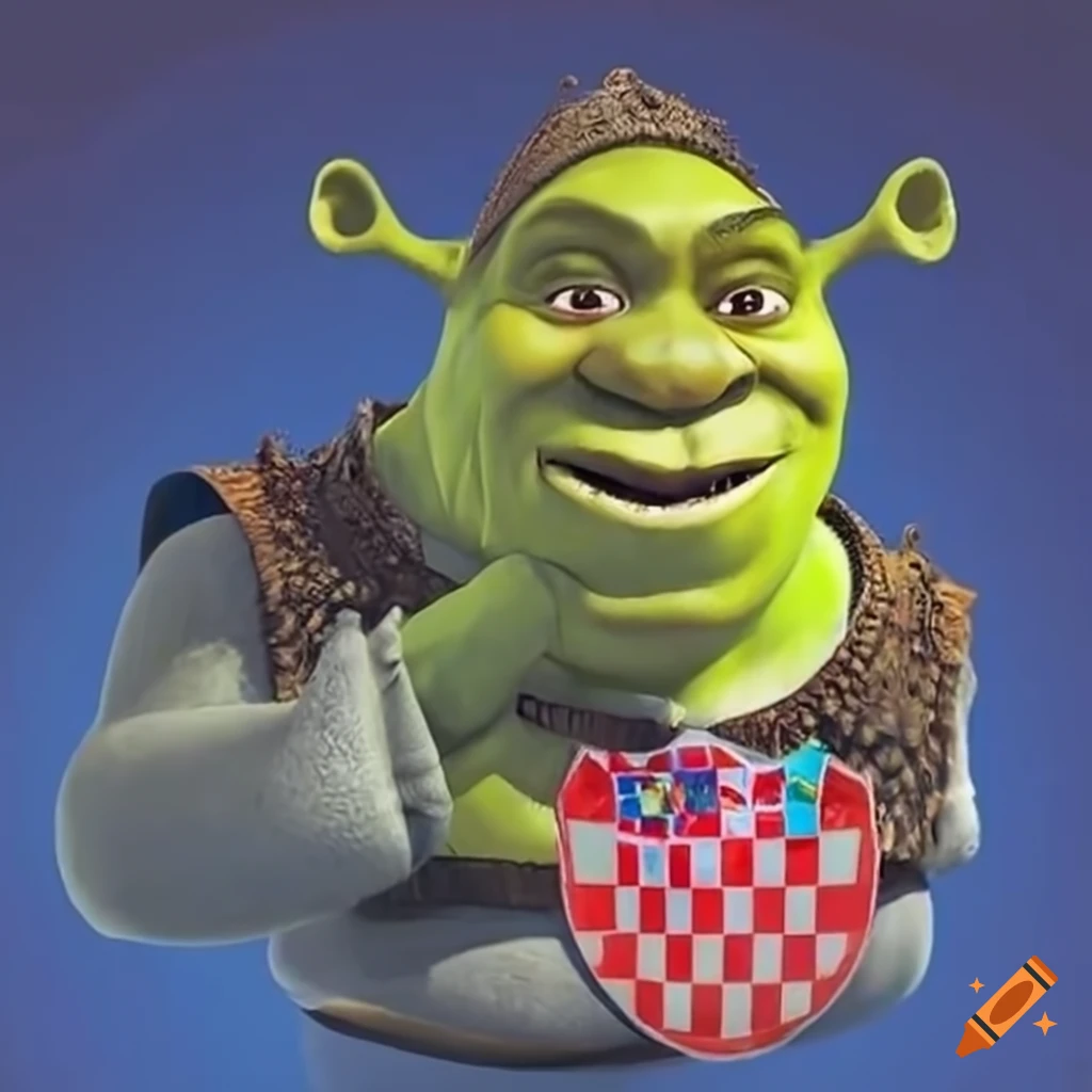 Shrek with croatian flag on Craiyon