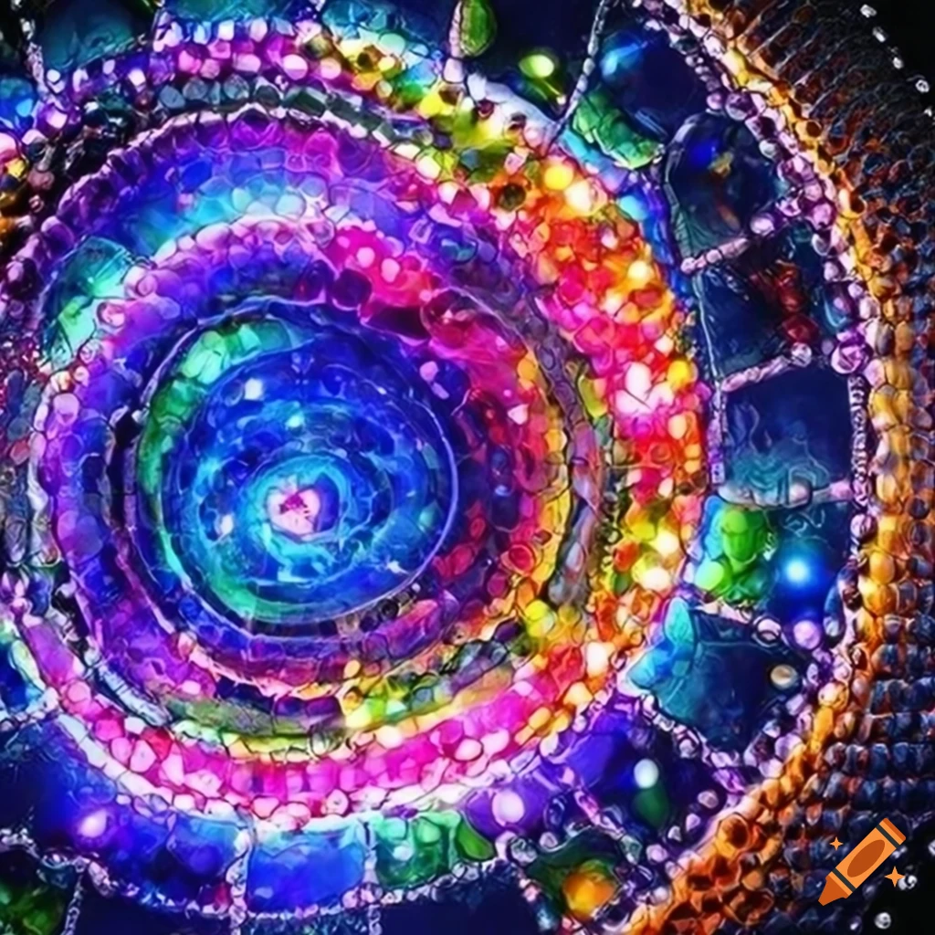 Colorful cosmic supernova in detailed high definition backlit stained ...