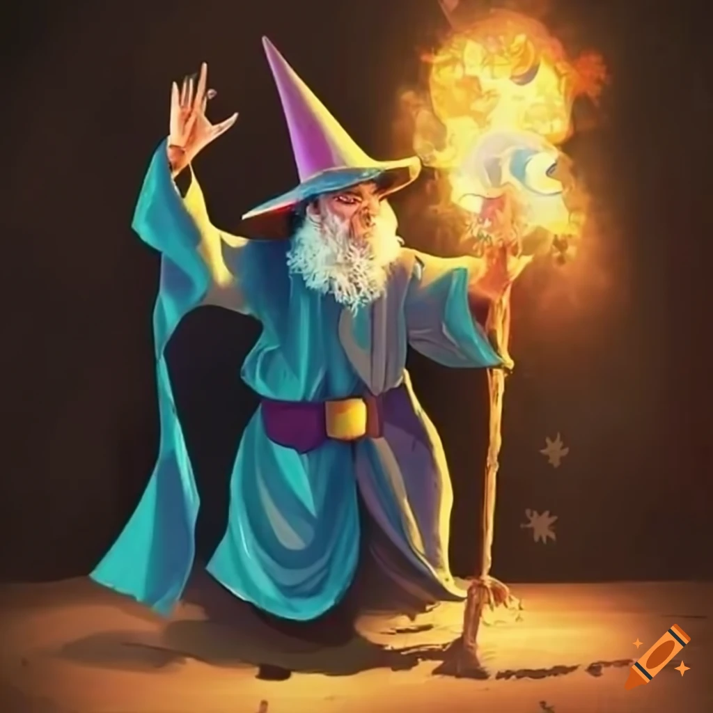 Wizard at a birthday party on Craiyon