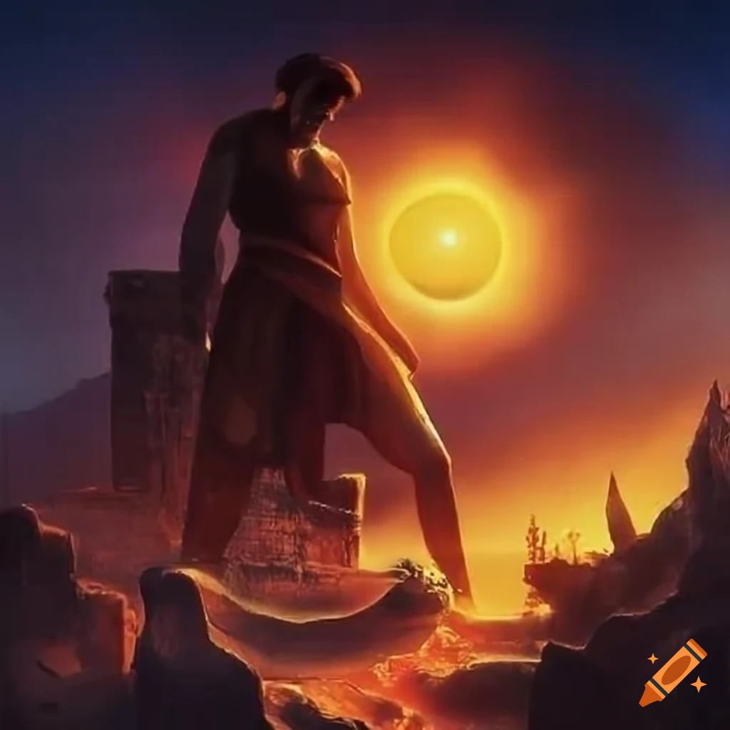 Persian scene with cyrus, persepolis, and a dragon symbol on Craiyon