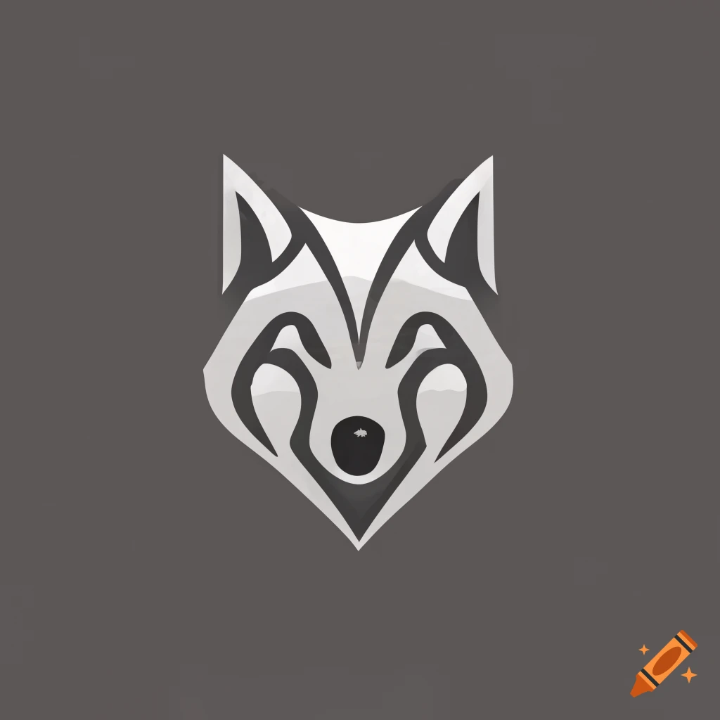 Simple wolf face logo on Craiyon