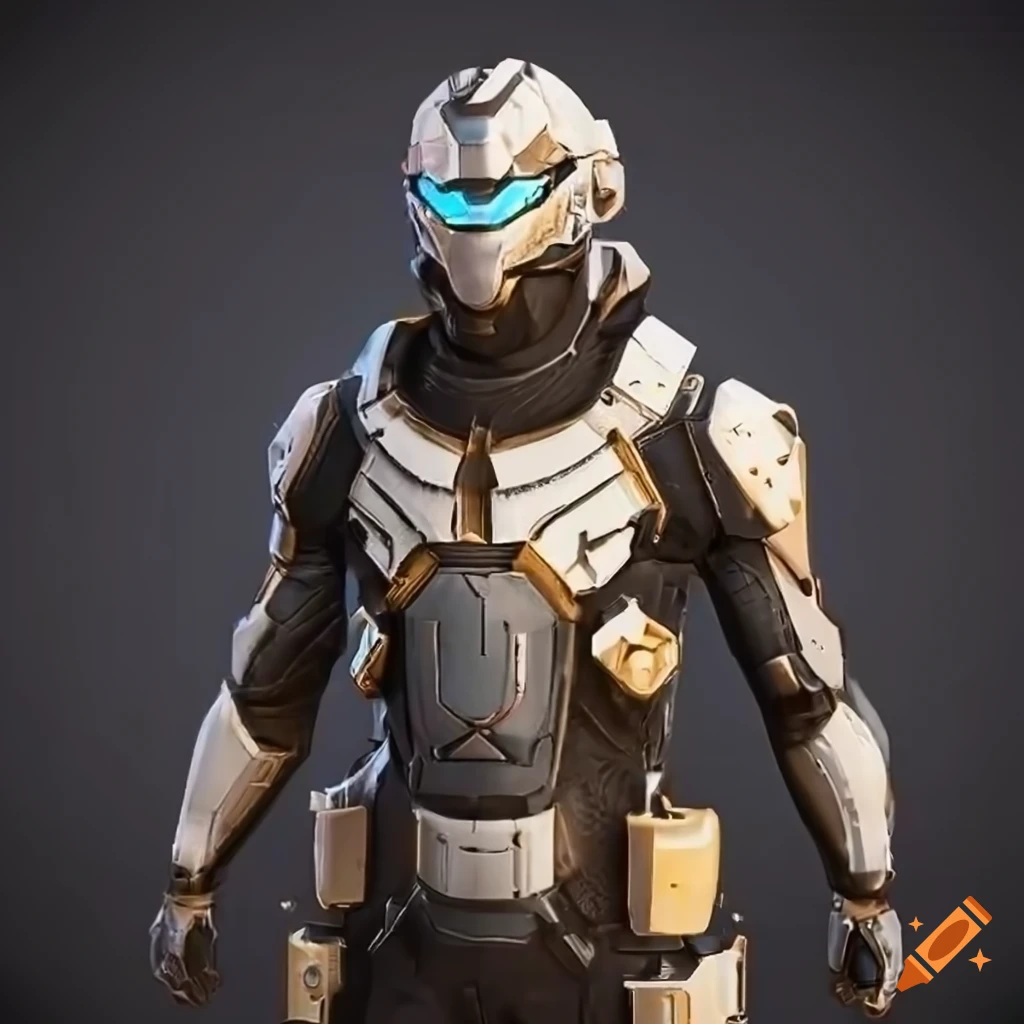 Sci-fi male lightweight advanced combat armor with cyberpunk and lion ...