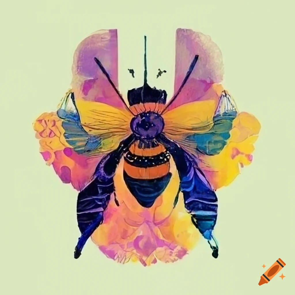 Bees in art deco style on Craiyon