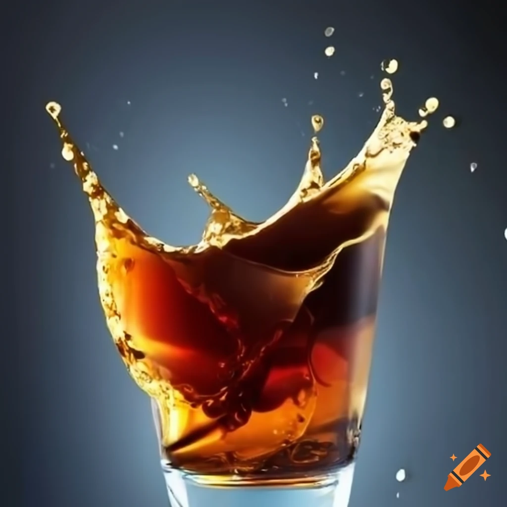 Tea splash in a glass on Craiyon