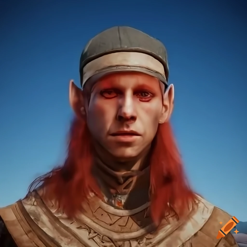 Sci-fi elf man with unique appearance in a futuristic sci-fi street on ...