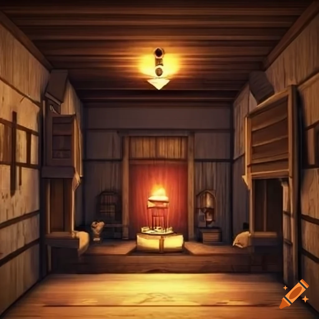 Medieval 2d house interior bedroom on Craiyon