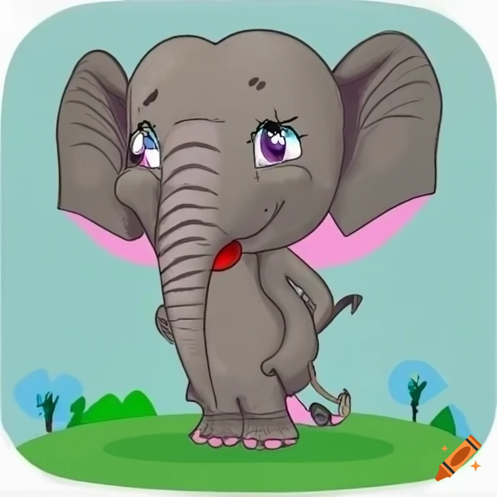 Ellie the Elephant and Timmy the Monkey at the edge of the jungle ready ...