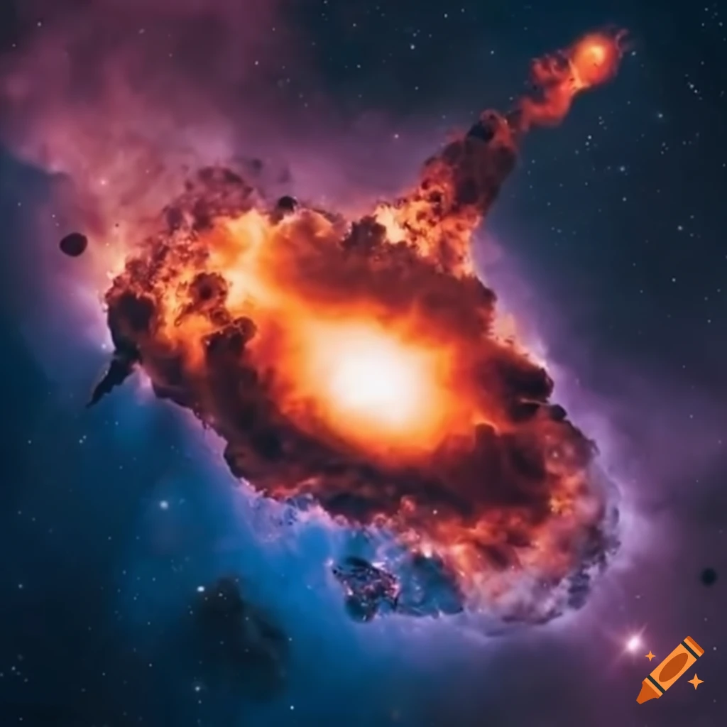 Explosion in space on Craiyon