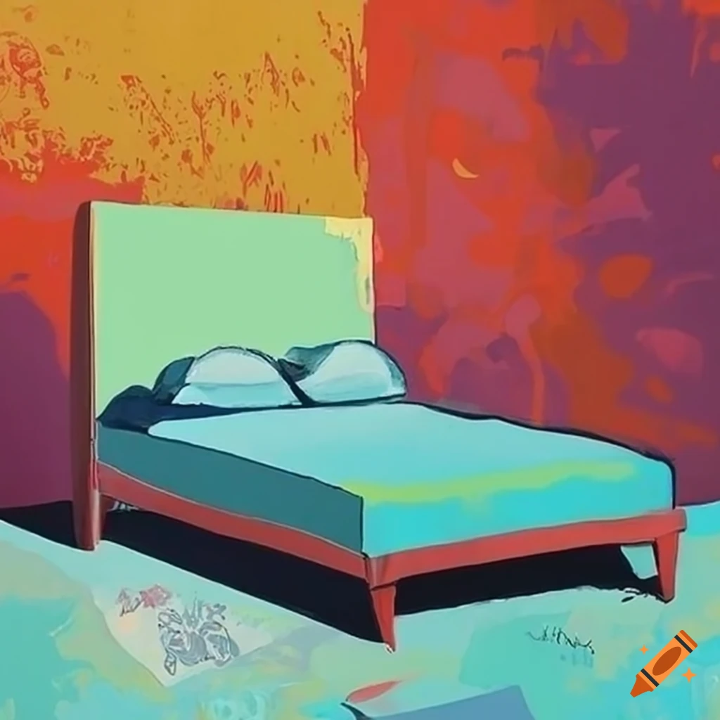 Captivating pop art bed painting on Craiyon