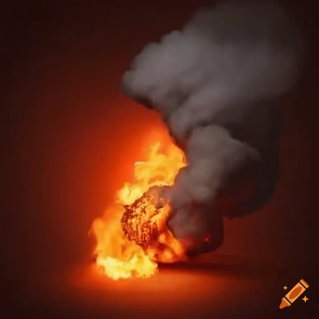 Man escaping from a fire explosion with lots of smoke on Craiyon