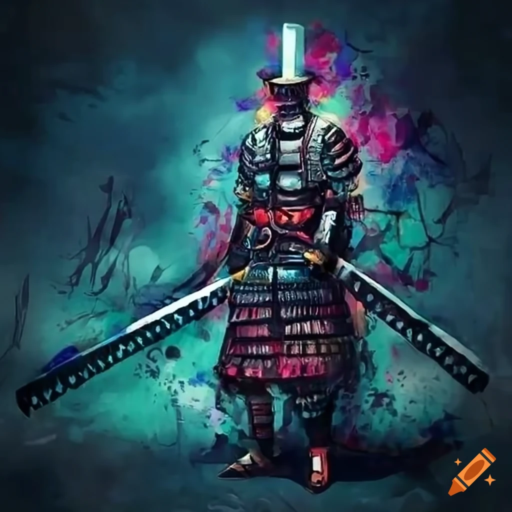 Futuristic samurai sword with cybernetic designs on Craiyon