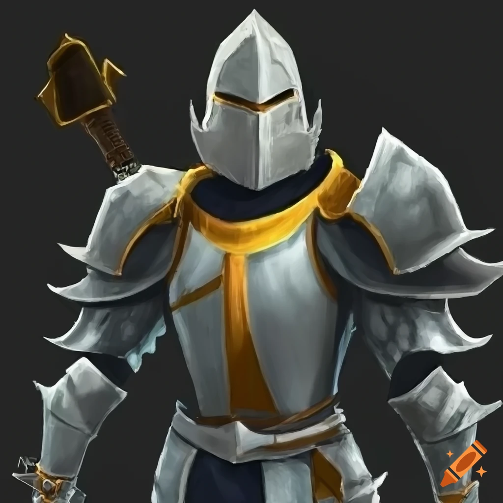 Paladin knight with spiky armor and greatsword on Craiyon